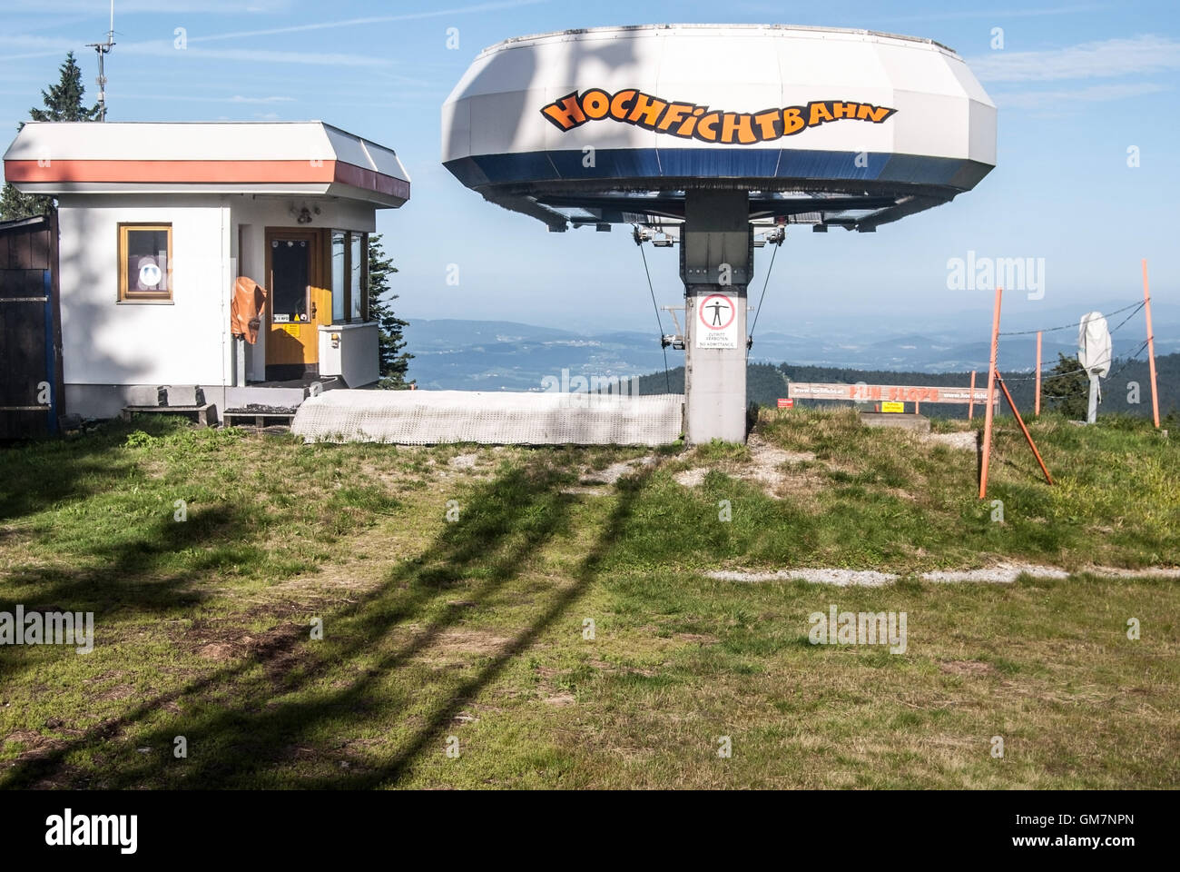 top station of Hochtichtbahn on Hochficht (Smrcina) hill summit in ...