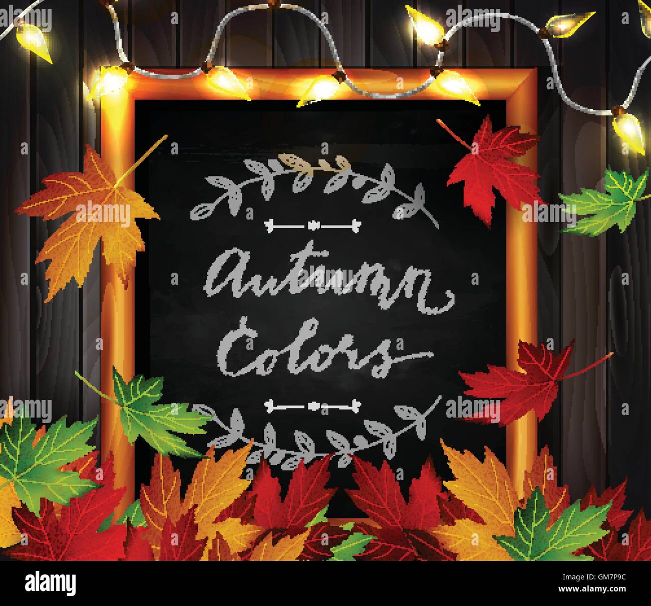 Chalkboard with autumn leaves Stock Vector Image & Art - Alamy