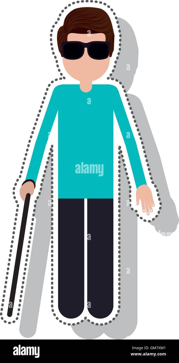 silhouette blind person isolated icon Stock Vector Image & Art - Alamy