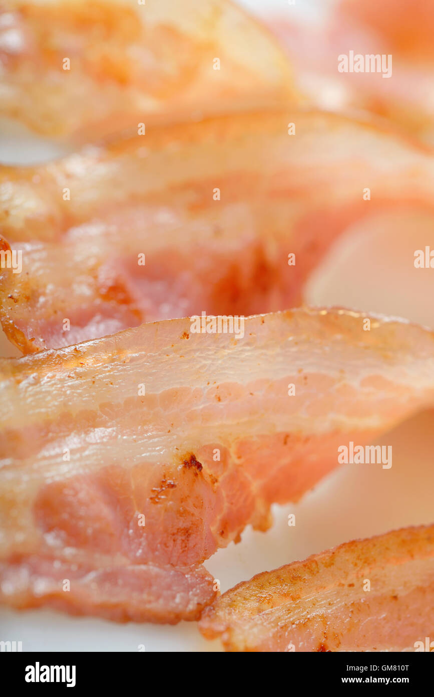Macro crispy sliced organic bacon Stock Photo - Alamy