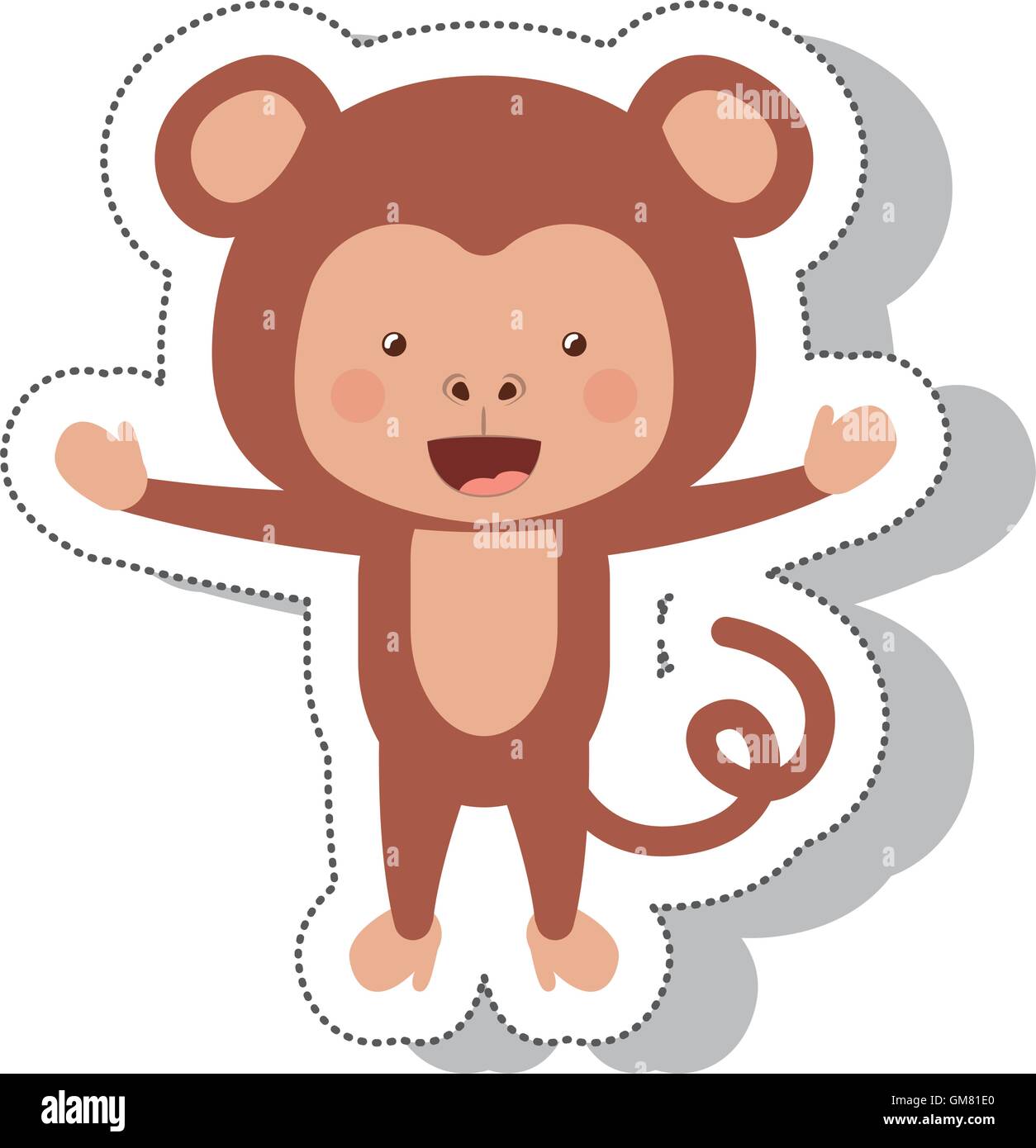funny monkey isolated icon Stock Vector Image & Art - Alamy