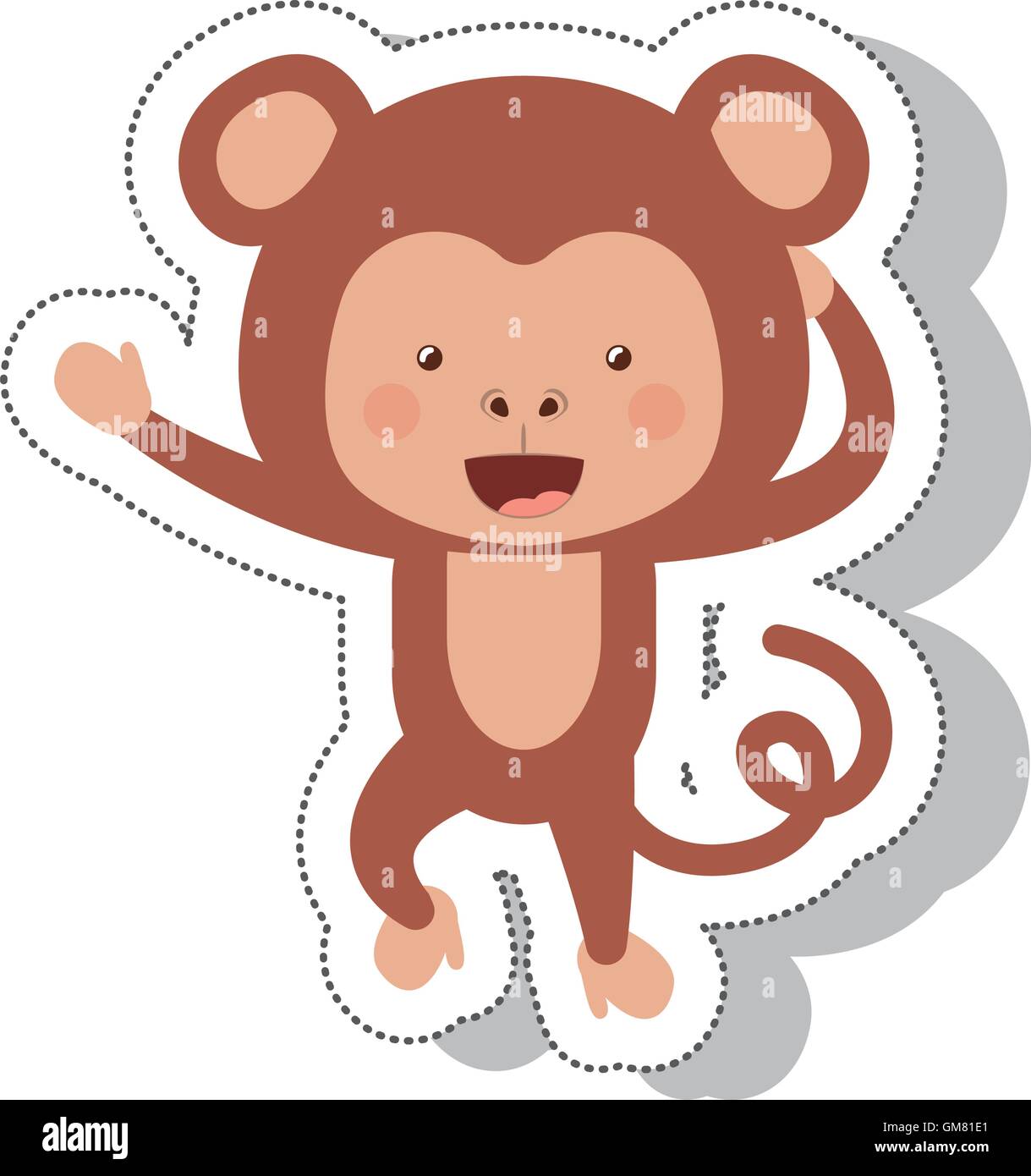 funny monkey isolated icon Stock Vector Image & Art - Alamy