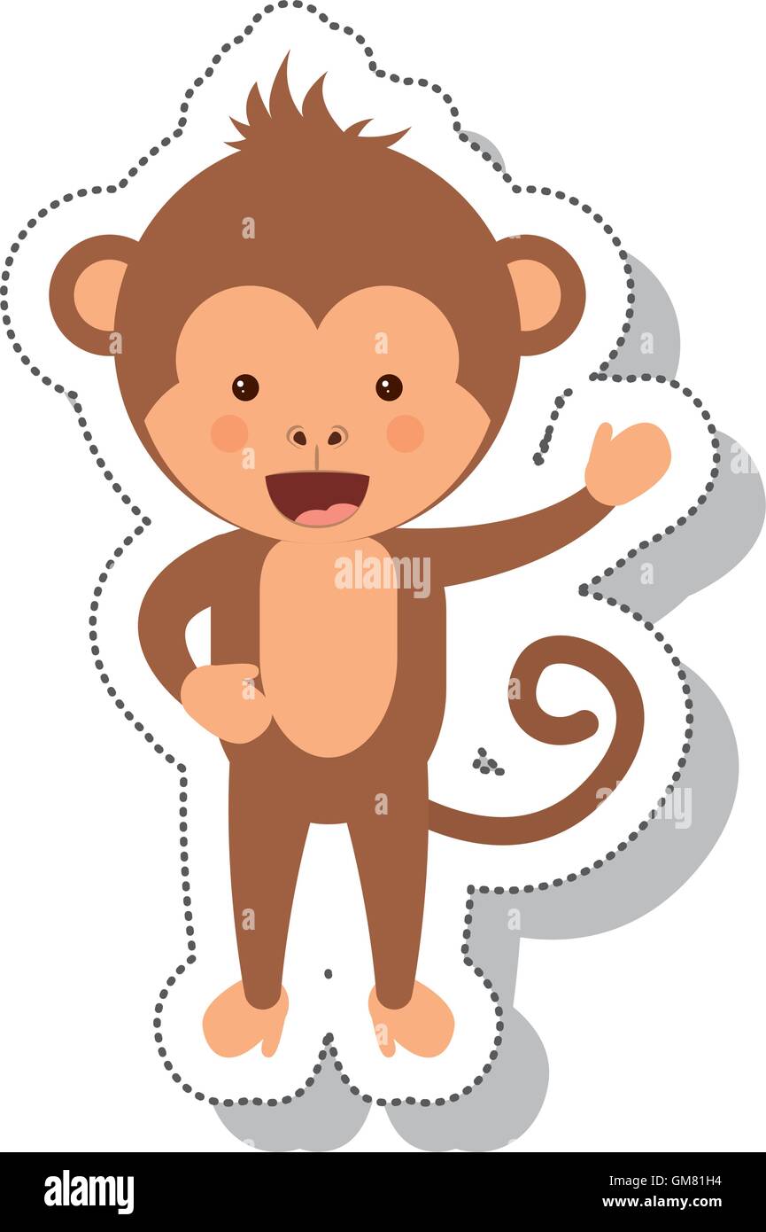 funny monkey isolated icon Stock Vector Image & Art - Alamy
