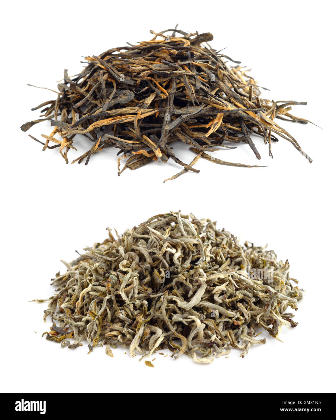 Heaps of dried tea isolated on white background Stock Photo - Alamy