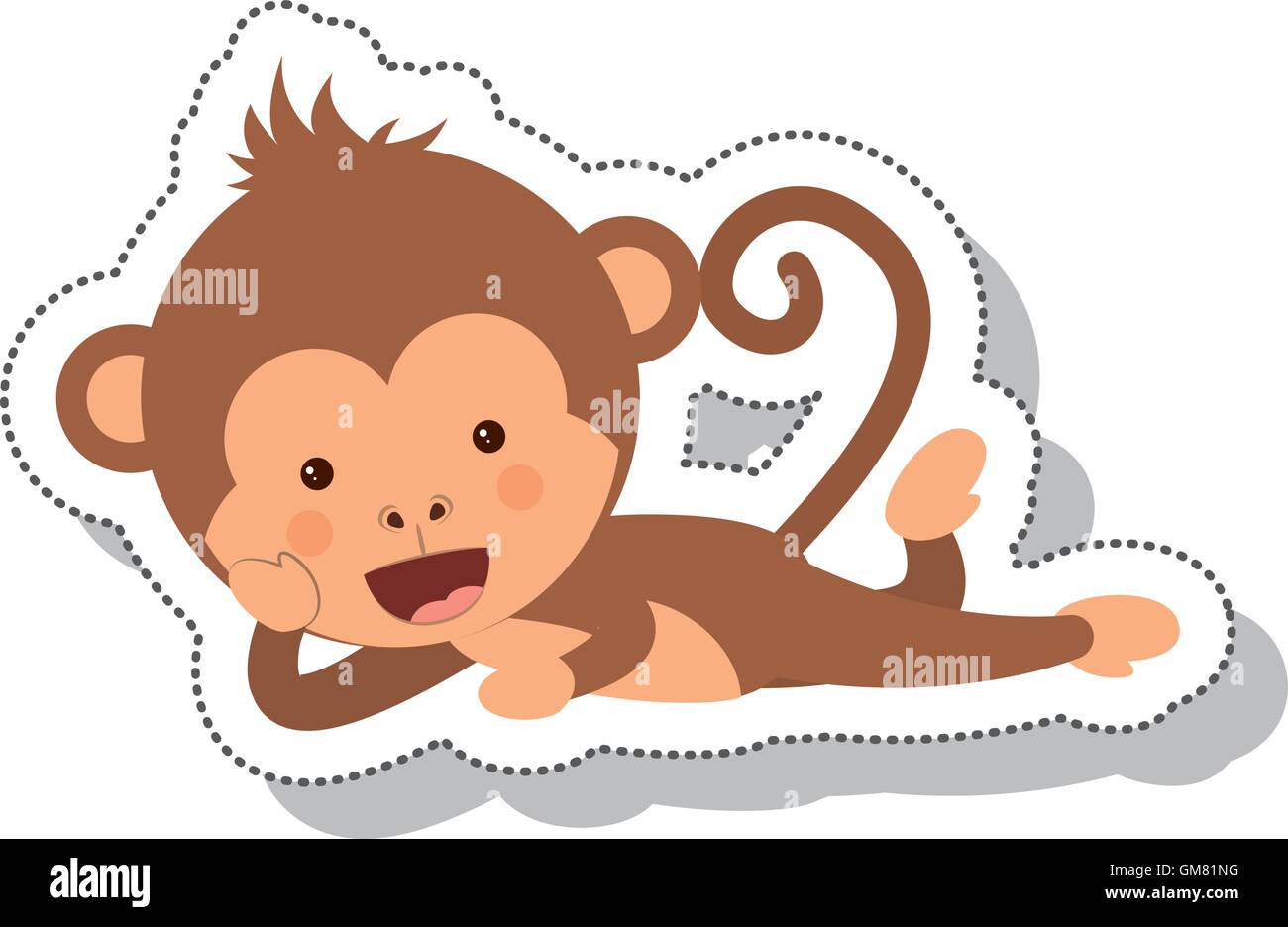 funny monkey isolated icon Stock Vector Image & Art - Alamy