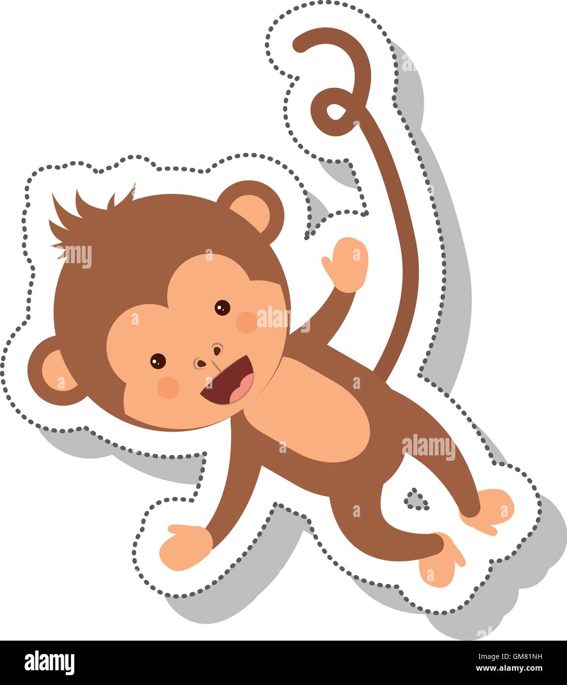 funny monkey isolated icon Stock Vector Image & Art - Alamy