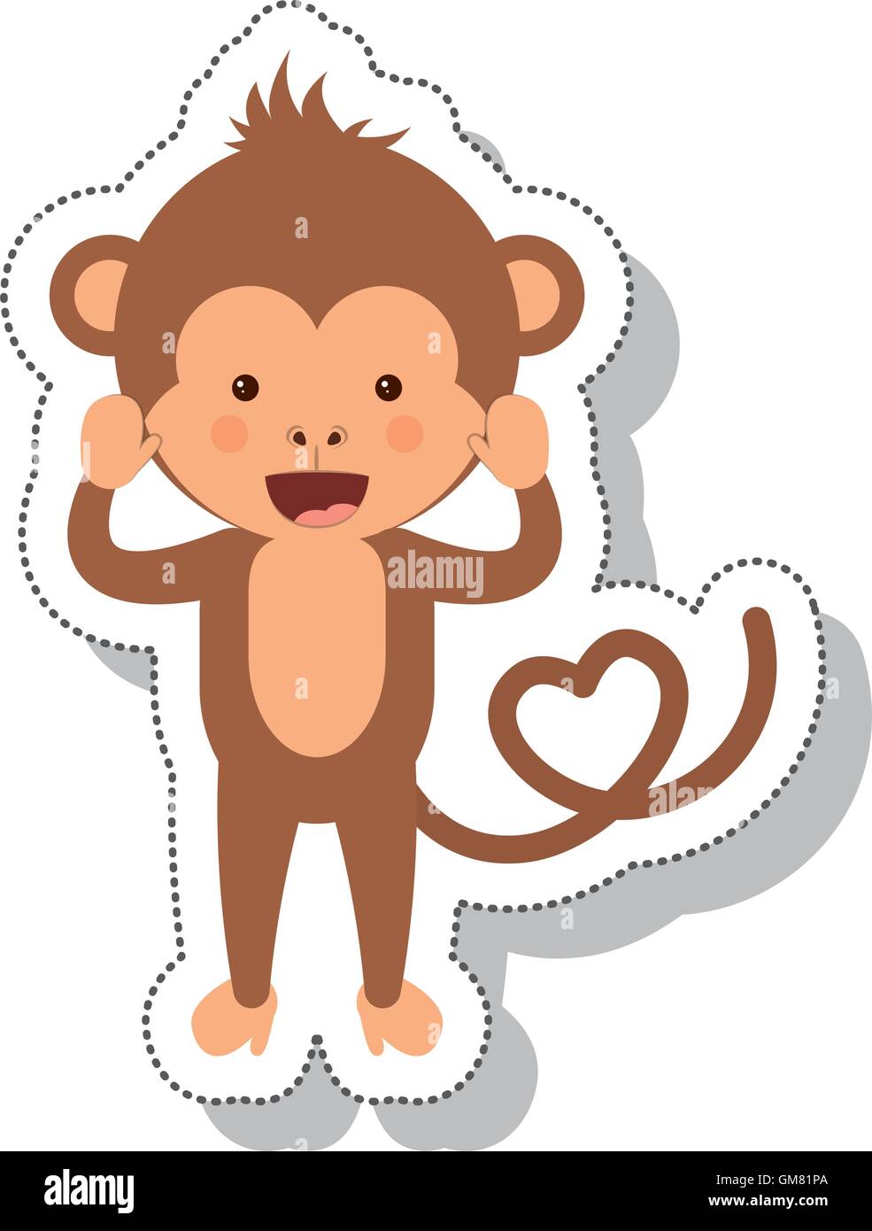 funny monkey isolated icon Stock Vector Image & Art - Alamy