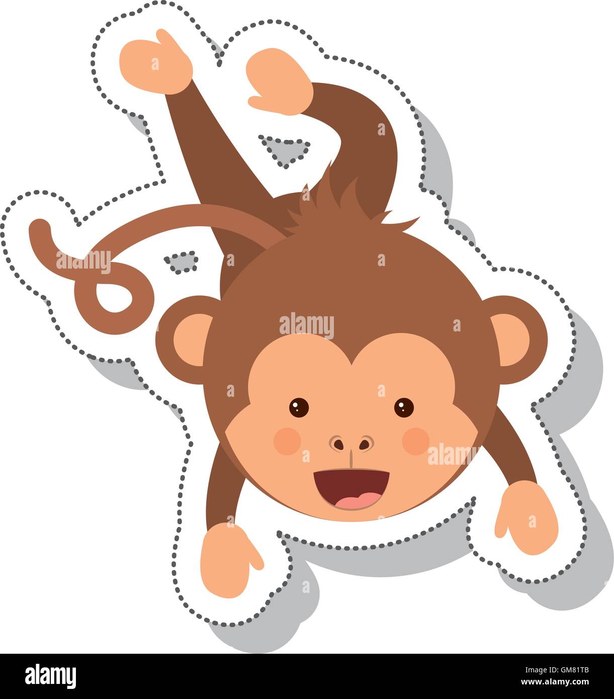 funny monkey isolated icon Stock Vector Image & Art - Alamy