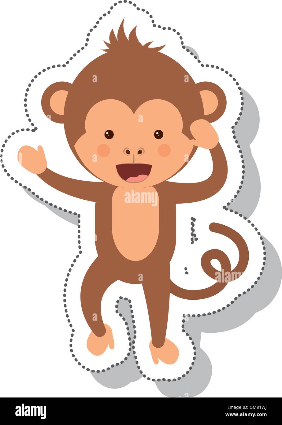 funny monkey isolated icon Stock Vector Image & Art - Alamy