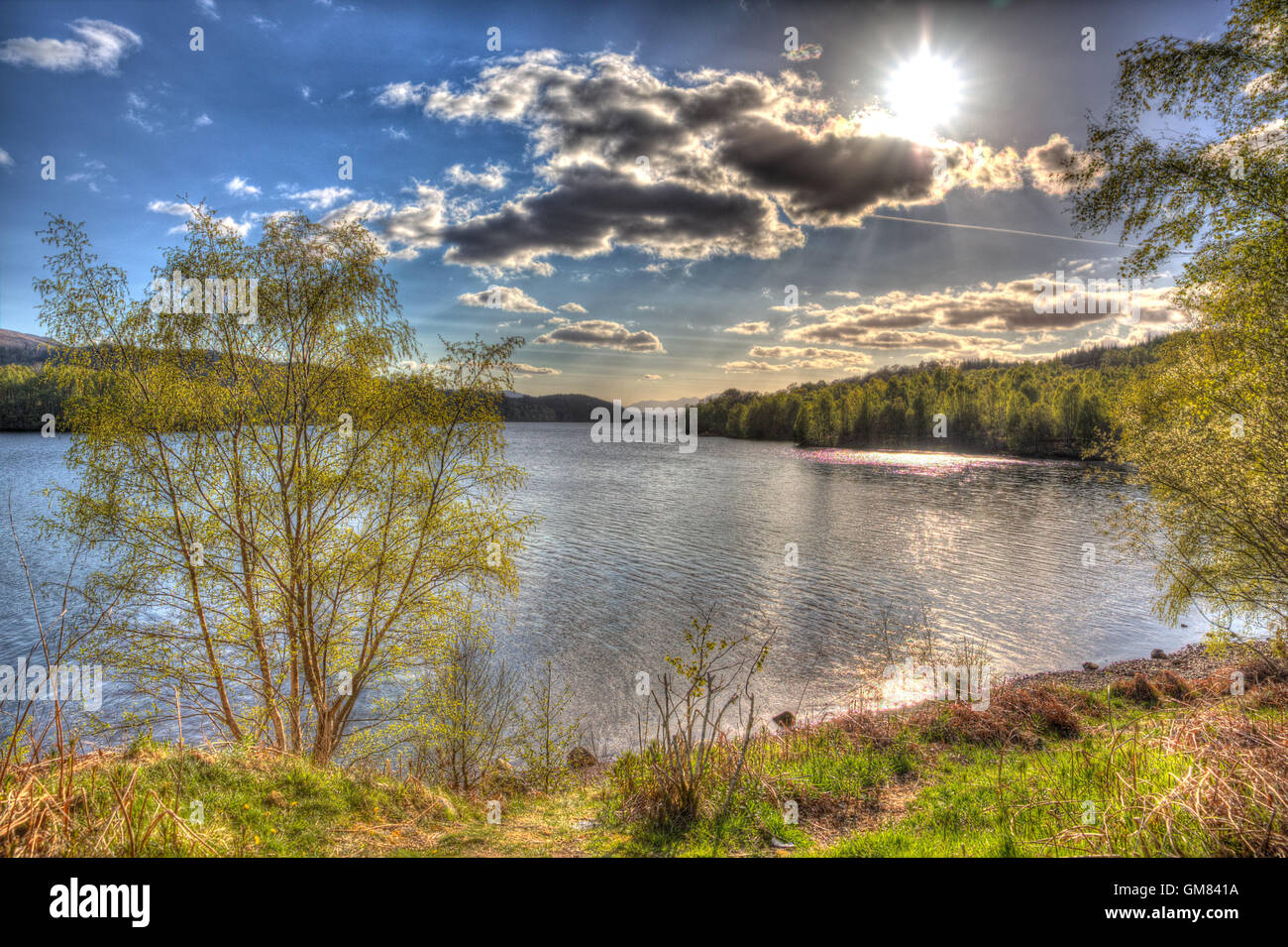 Scottish loch Scotland UK in colourful HDR Stock Photo - Alamy