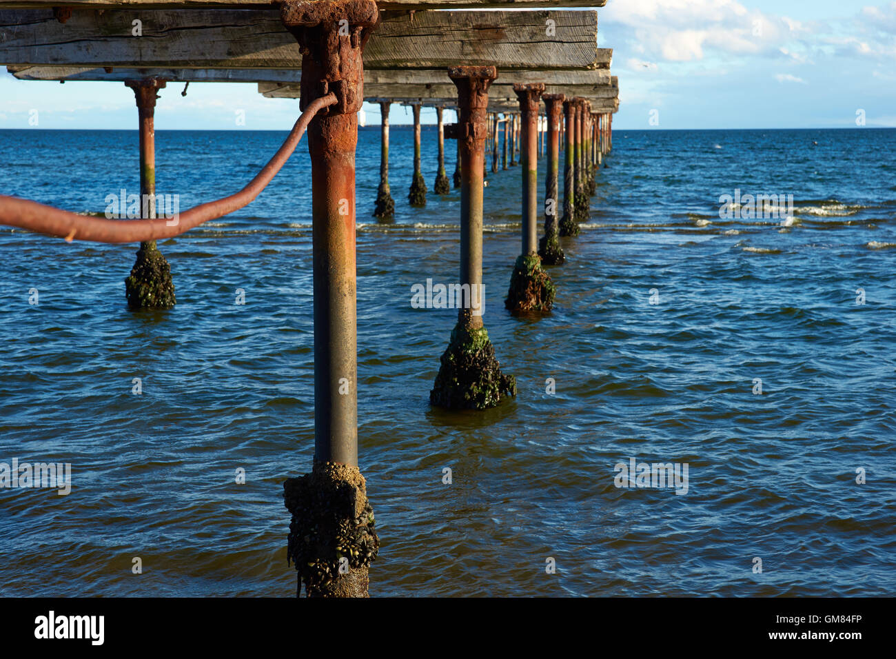 Historic waterfront of Punta Arenas running along the Magellan Strait ...