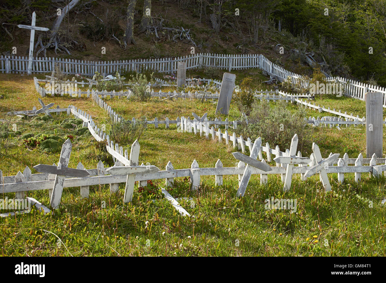 Cemetery of the the Yaghan people on Navarino Island in Tierra del ...