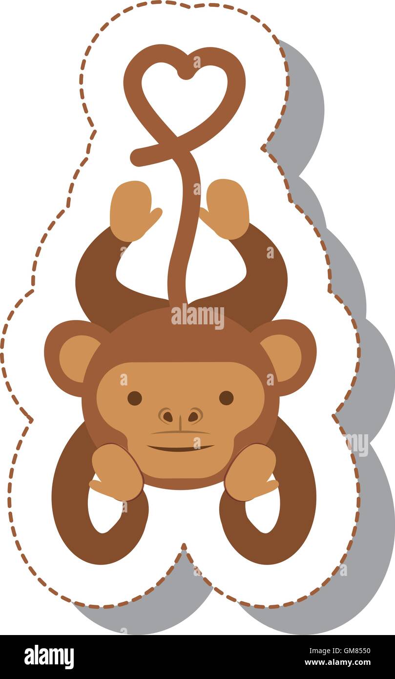 funny monkey isolated icon Stock Vector Image & Art - Alamy