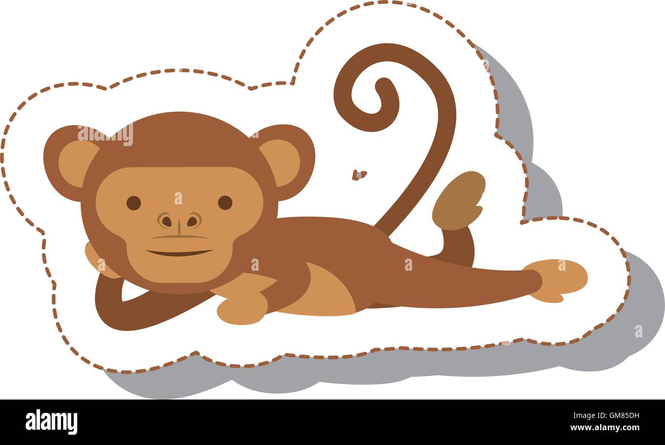 funny monkey isolated icon Stock Vector Image & Art - Alamy