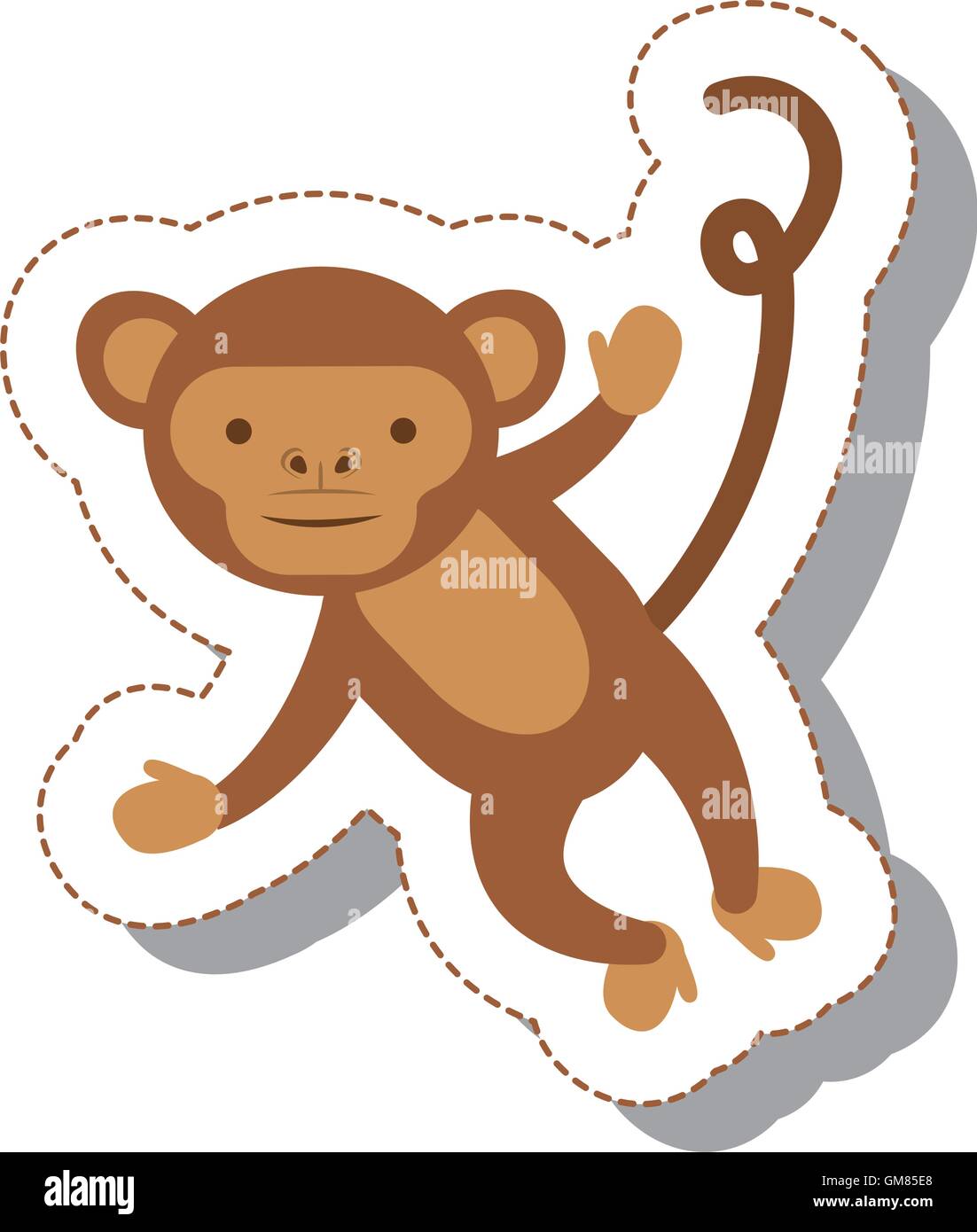 funny monkey isolated icon Stock Vector Image & Art - Alamy