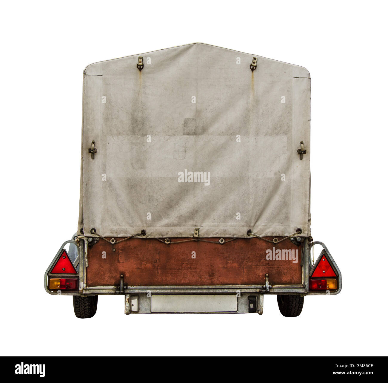 Towed Car Trailer With Canvas Tarp Stock Photo - Alamy