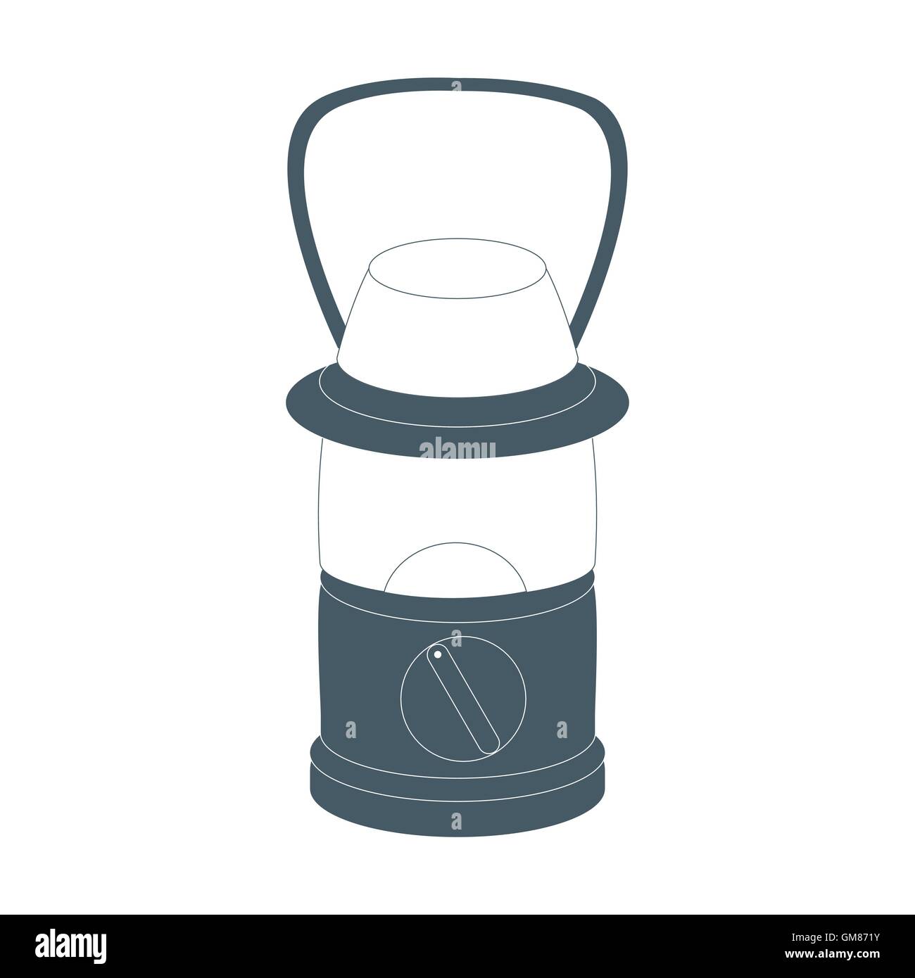 Stylized icon of a colored camping light on a white background Stock ...