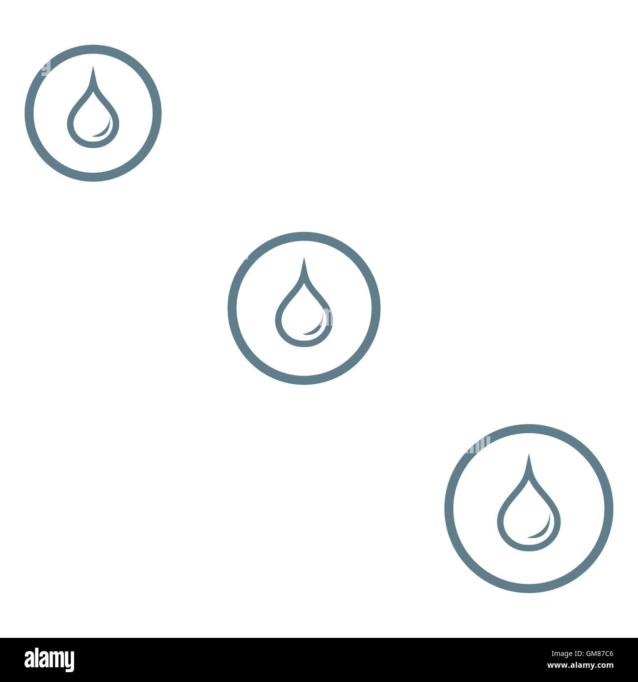 Stylized icon of the three colored fuel droplets silhouette in circles ...