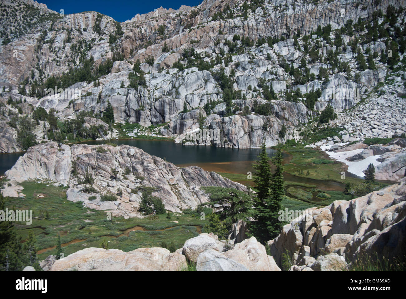 View of Barney Lake from Benson loop trail in the Hoover & Yosemite ...