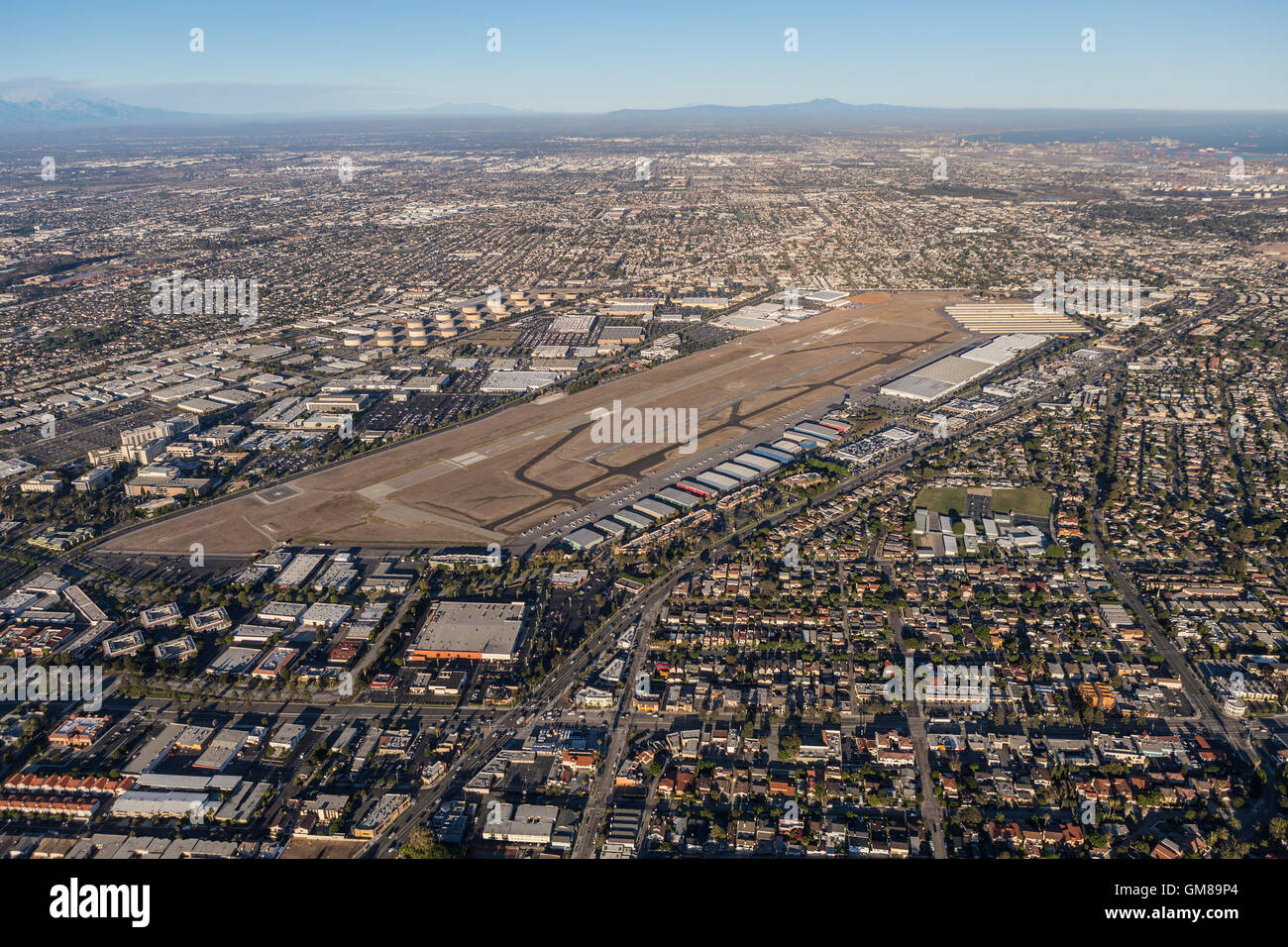 Aerial view of Torrance and South Los Angeles in Southern California ...