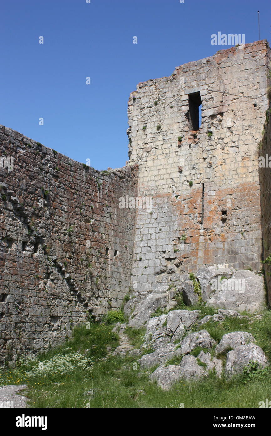 Part of the Castle of Montsegur known as The Pog, France Stock Photo ...