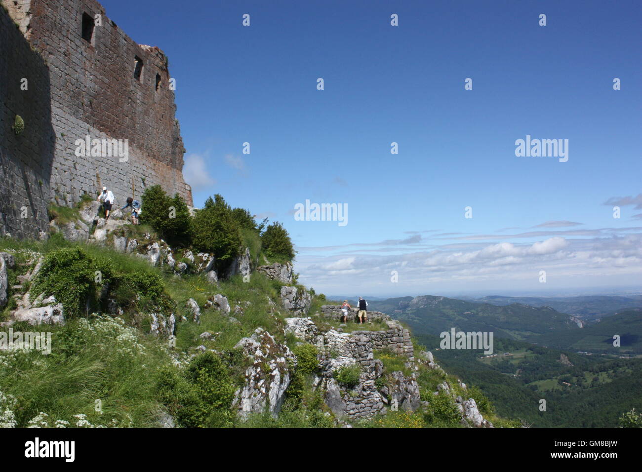 Part of the Castle of Montsegur known as The Pog, France Stock Photo ...