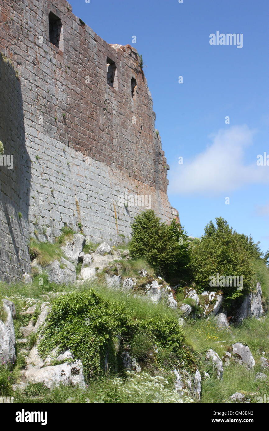 Part of the Castle of Montsegur known as The Pog, France Stock Photo ...