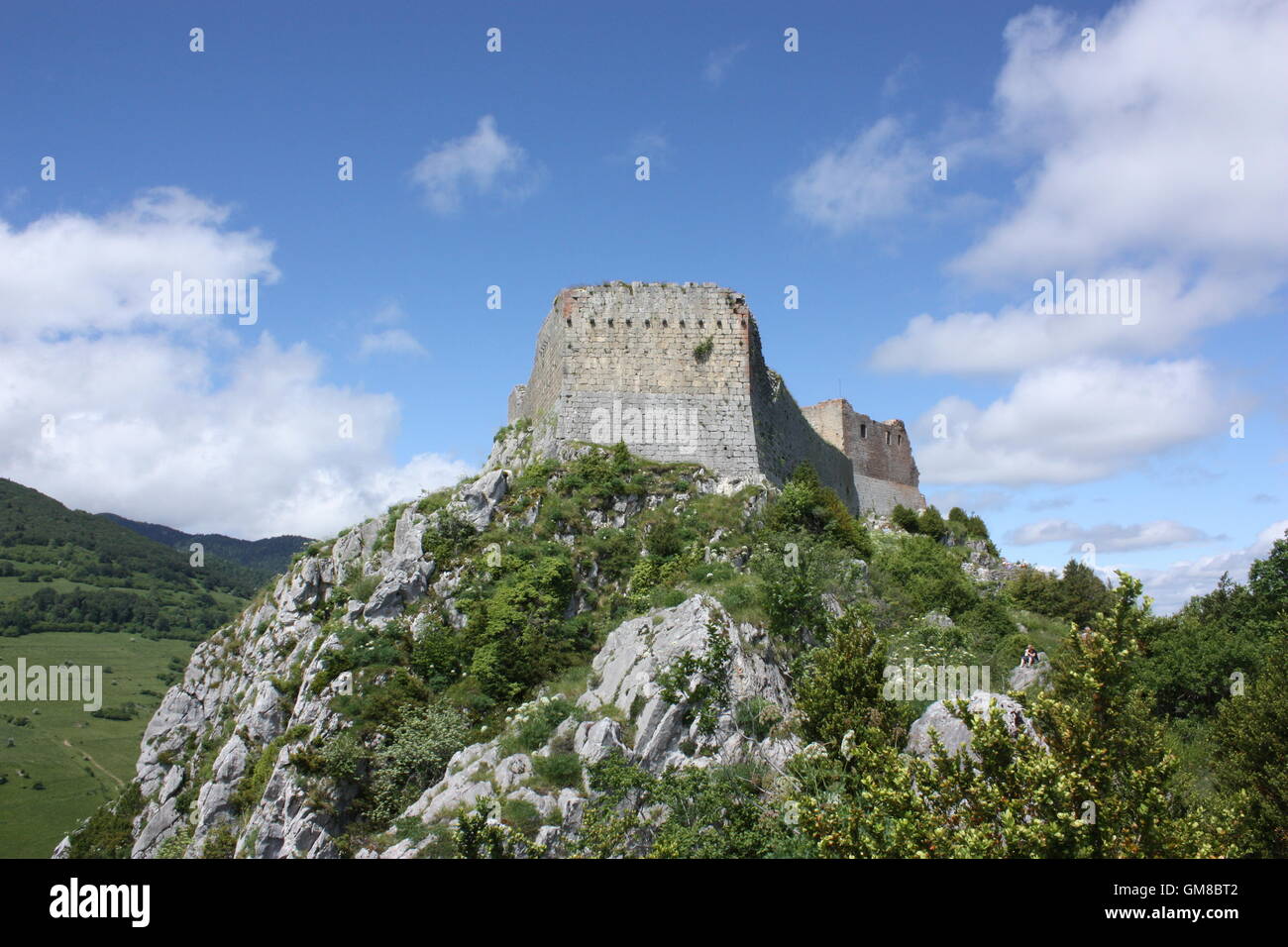 Part of the Castle of Montsegur known as The Pog, France Stock Photo ...