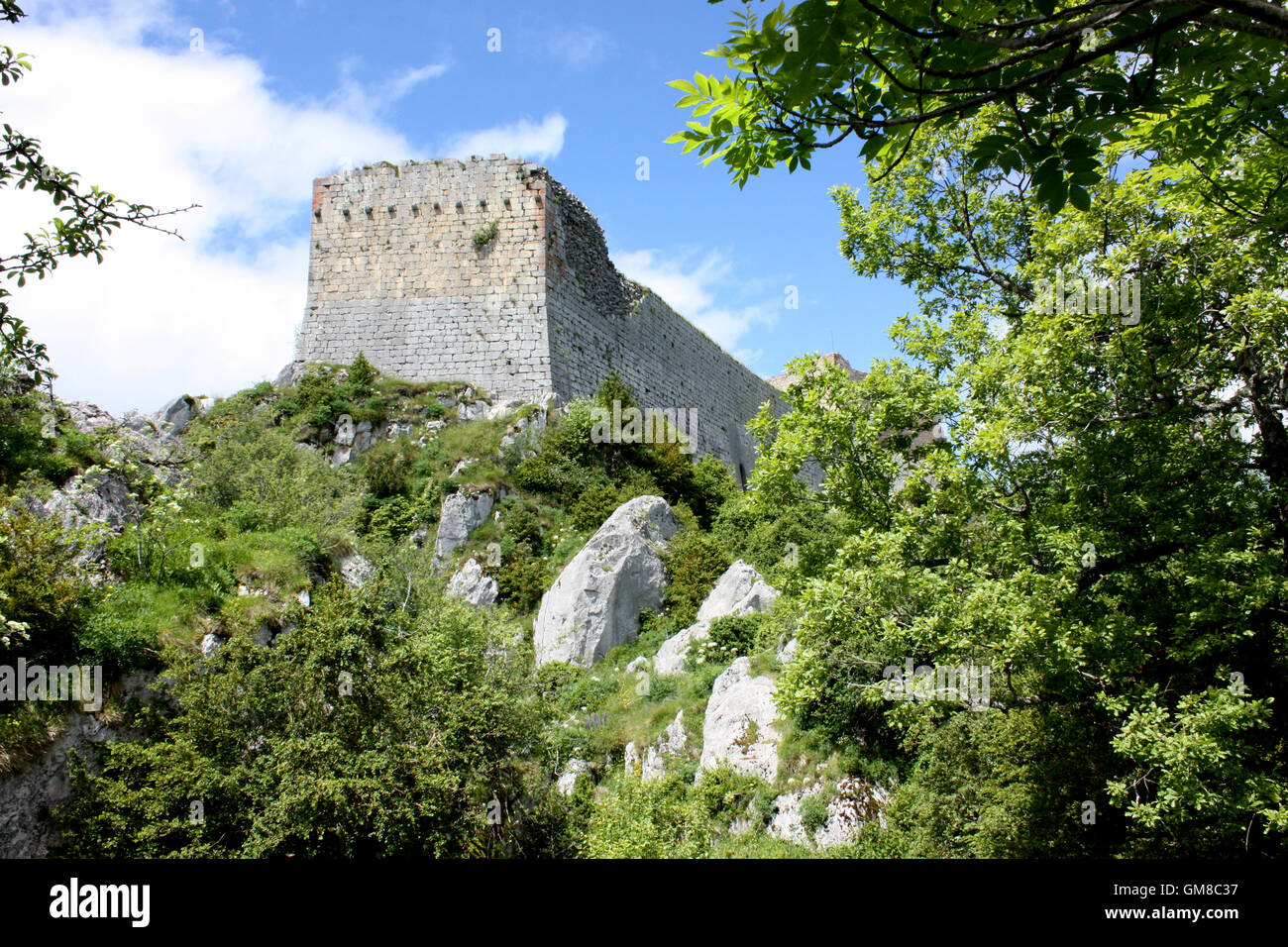 Part of the Castle of Montsegur known as The Pog, France Stock Photo ...