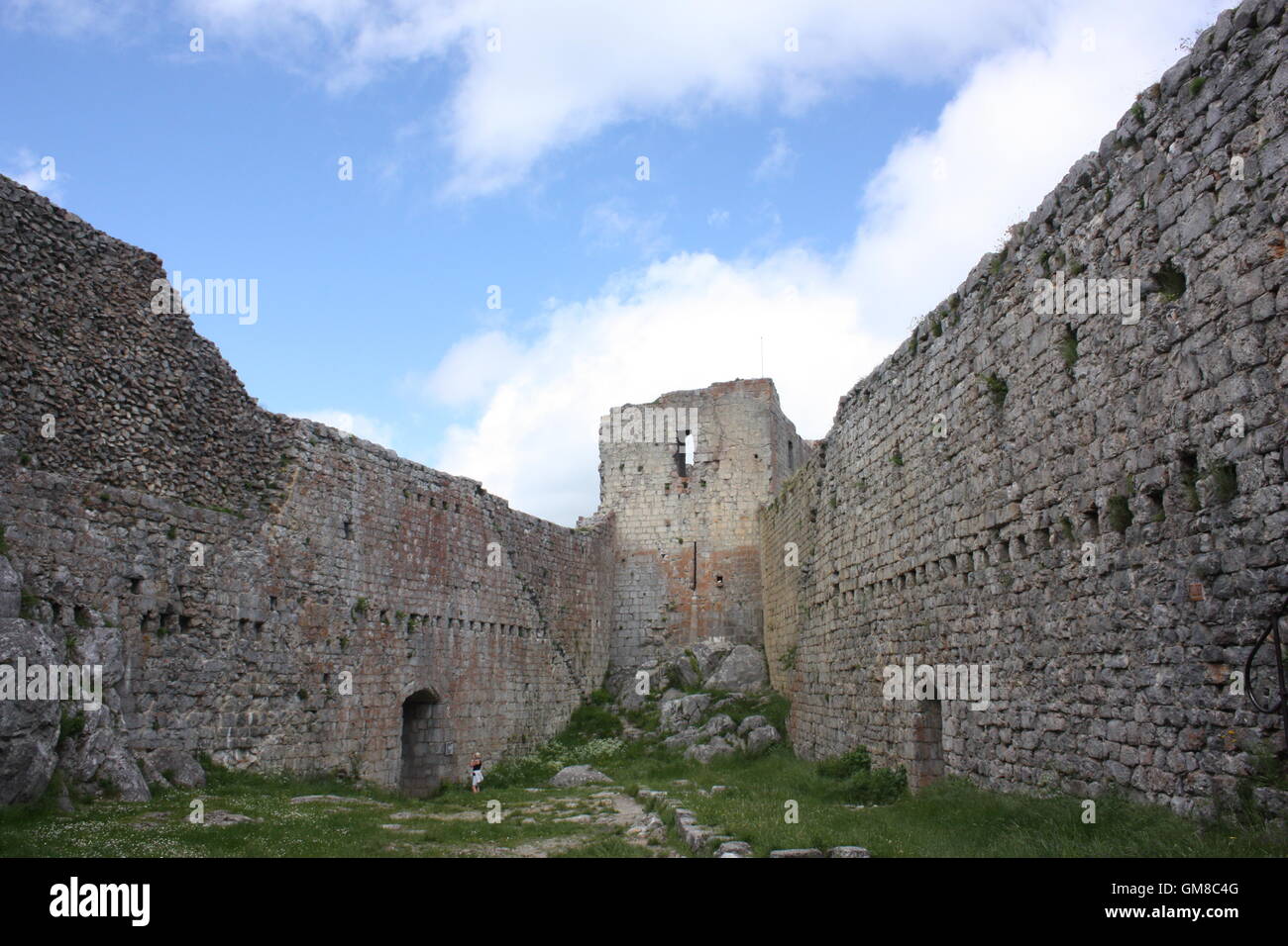 Part of the Castle of Montsegur known as The Pog, France Stock Photo ...