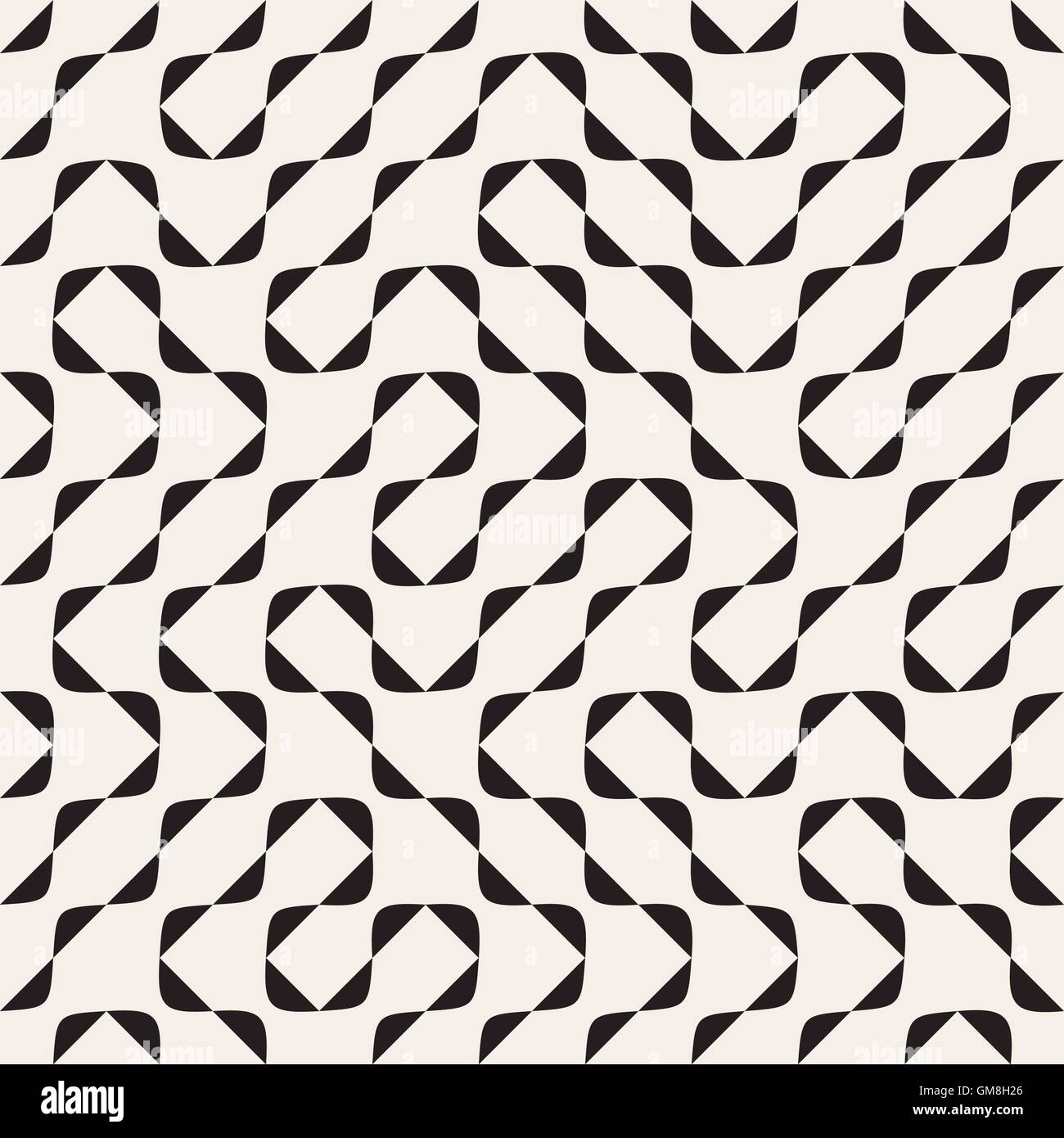 Vector Seamless Black and White Irregular Arcs Pattern Stock Vector ...