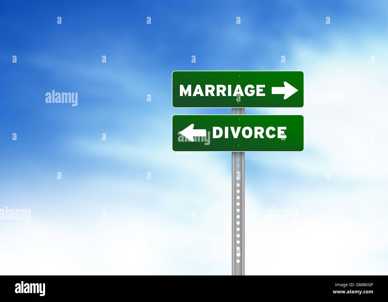 Marriage and Divorce Road Sign Stock Photo - Alamy
