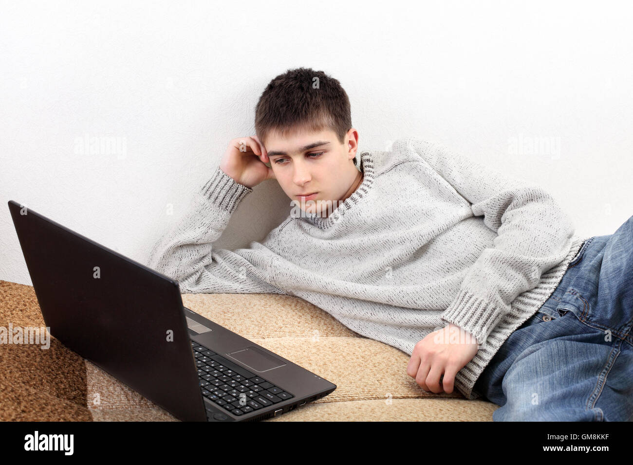 young man with notebook Stock Photo - Alamy
