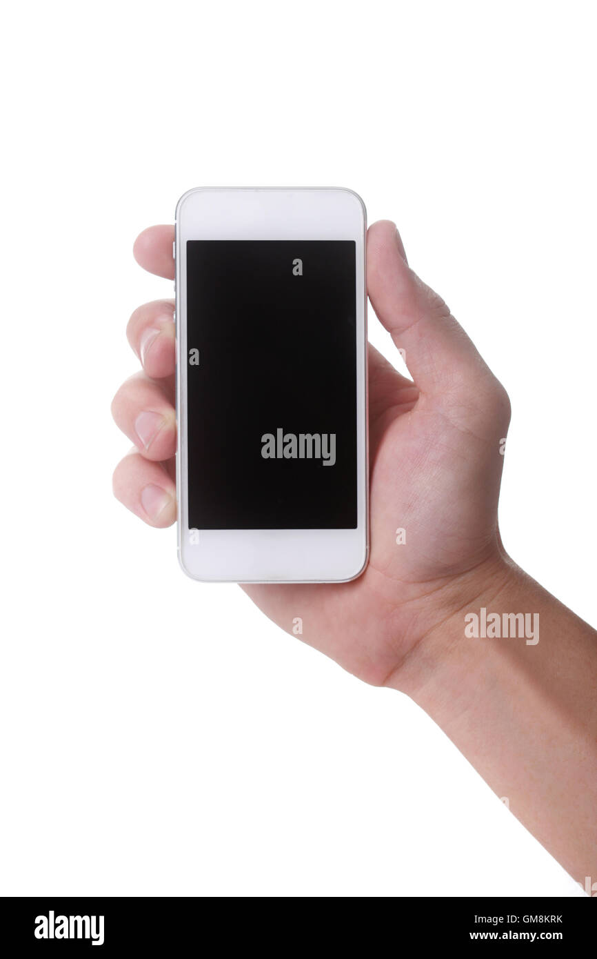 Hand Holding a Touch Smart Mobile Phone Stock Photo - Alamy