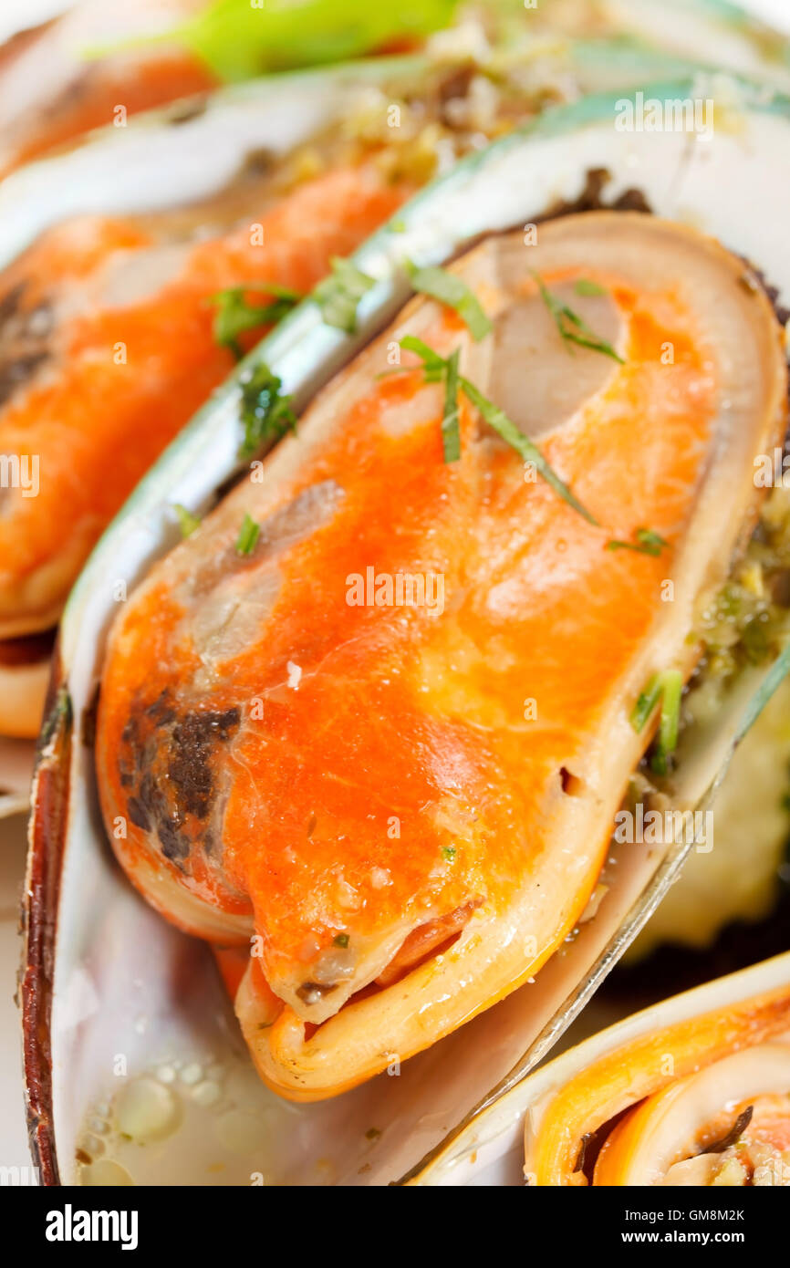 mussels with zucchini Stock Photo - Alamy