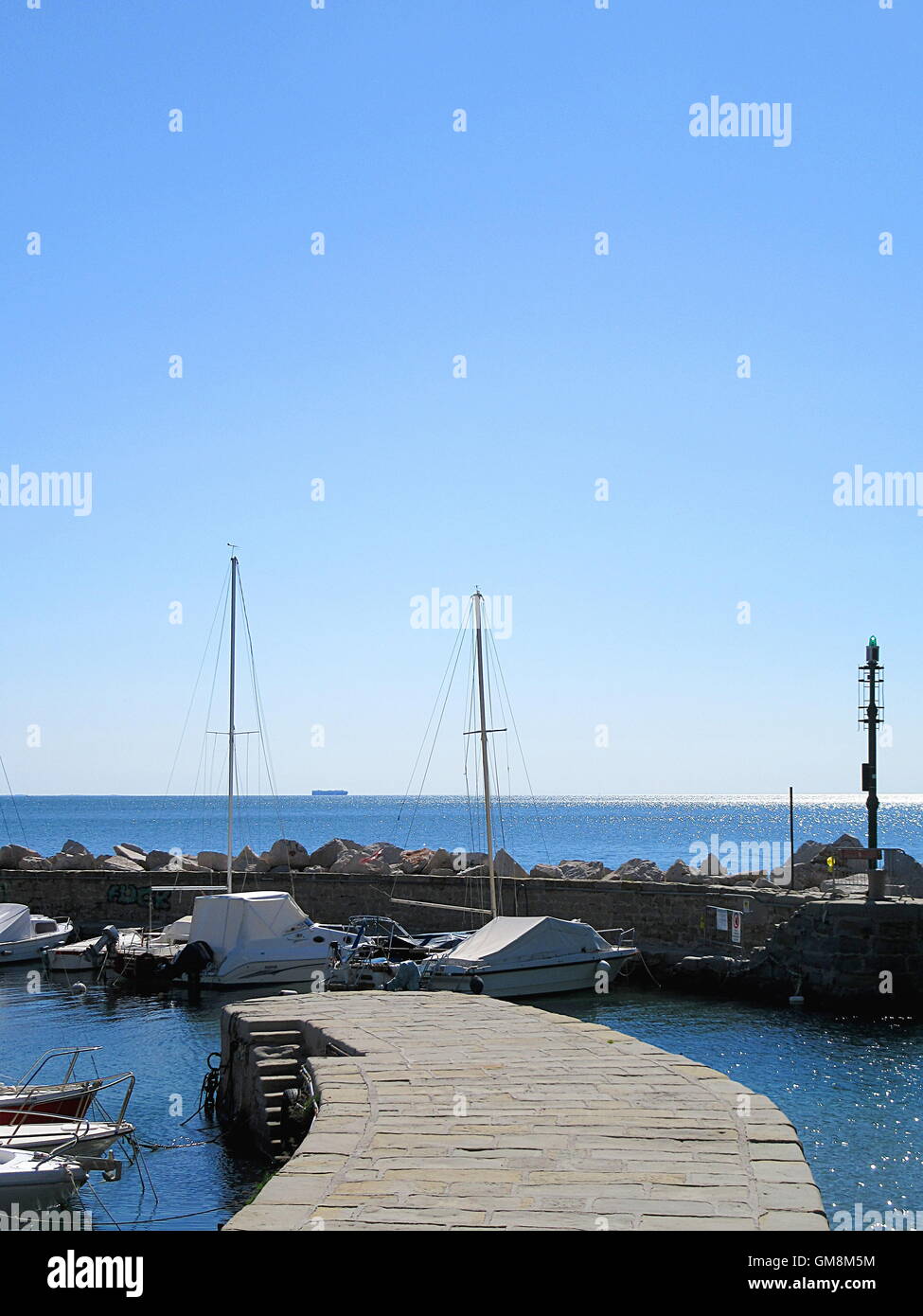 Full frame shot of small port with boats Stock Photo - Alamy