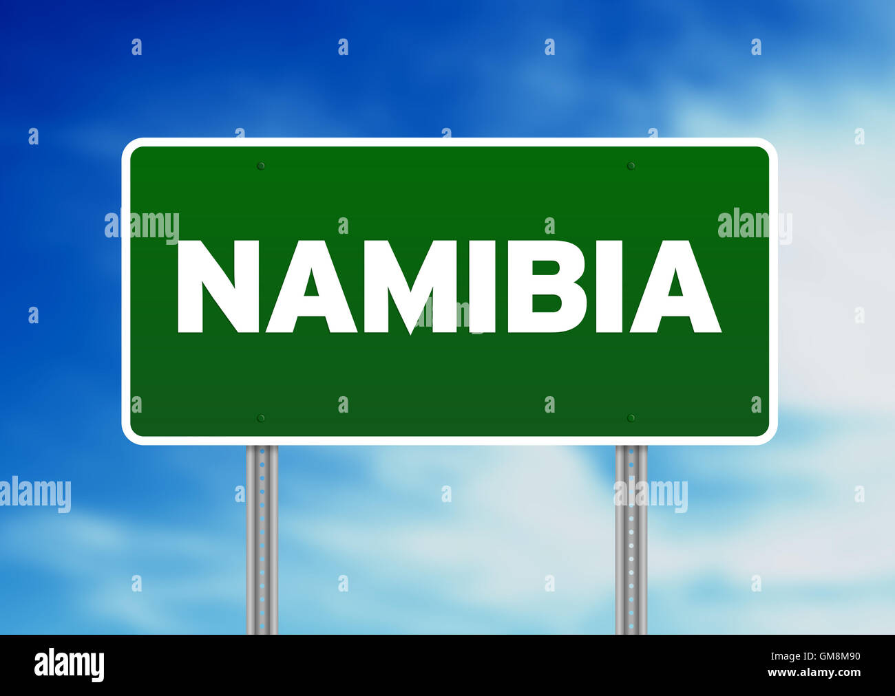 Namibia Highway Sign Stock Photo - Alamy