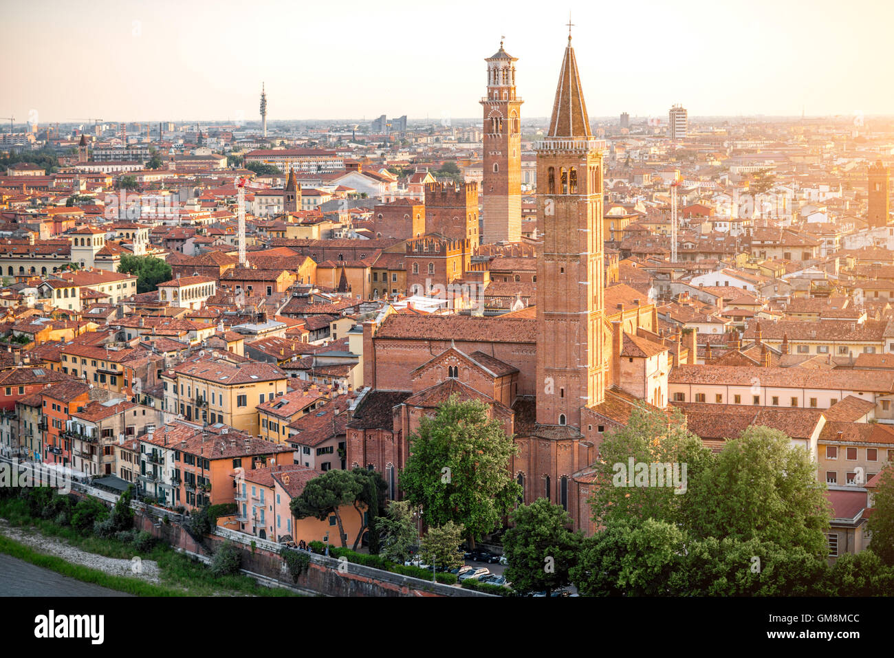 Aerial view on Verona city Stock Photo - Alamy
