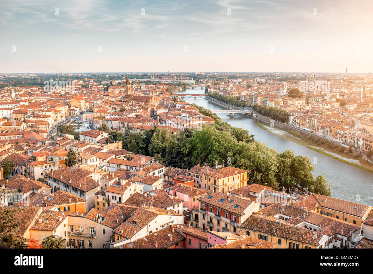 Aerial view on Verona city Stock Photo - Alamy