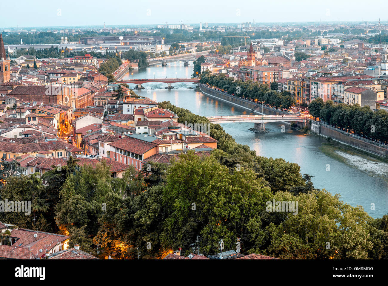 Aerial view on Verona city Stock Photo - Alamy