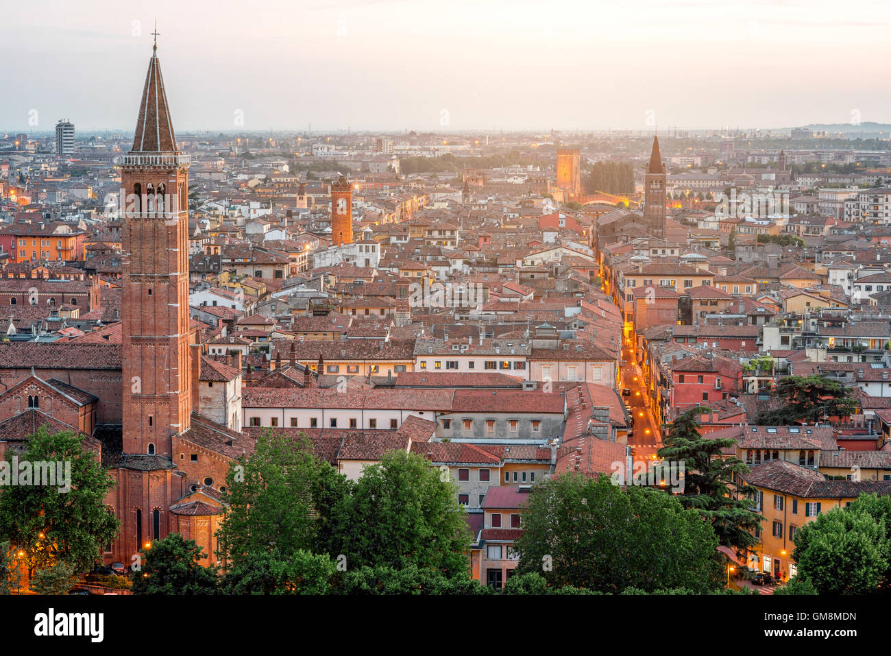 Aerial view on Verona city Stock Photo - Alamy
