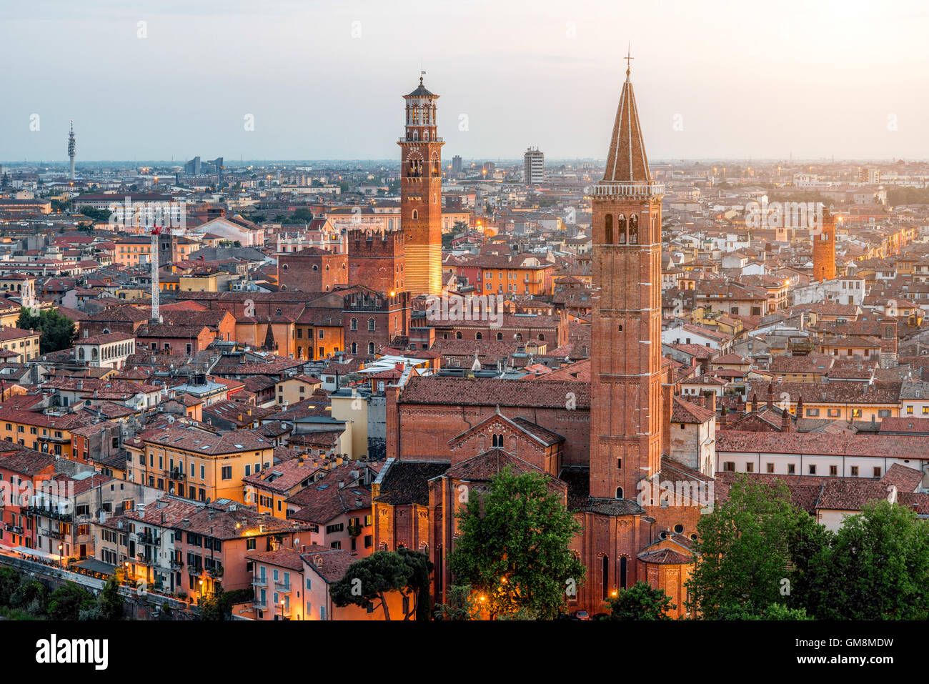 Aerial view on Verona city Stock Photo - Alamy