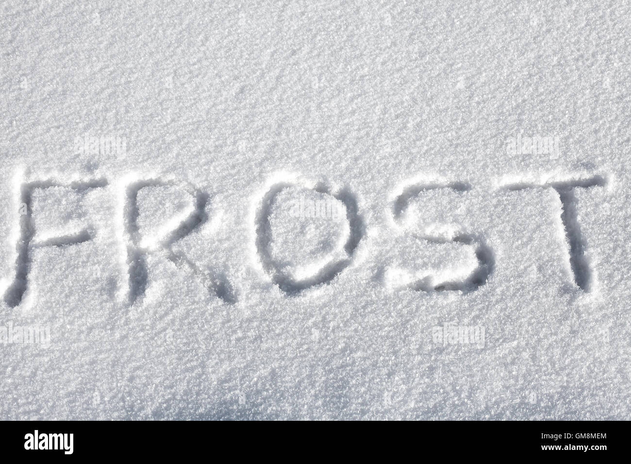 Inscription on the Snow Stock Photo - Alamy