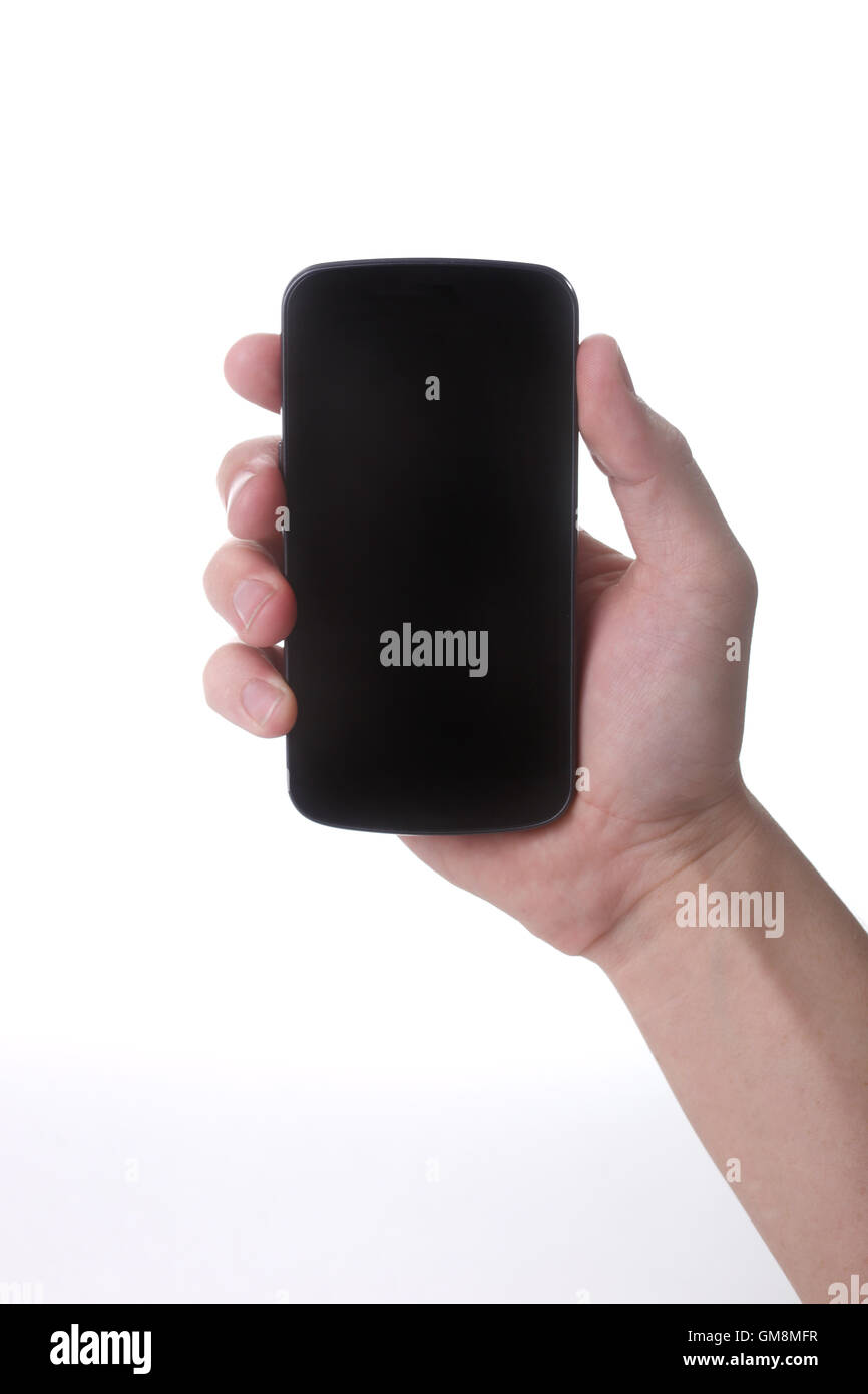 Hand Holding a Touch Smart Mobile Phone Stock Photo - Alamy