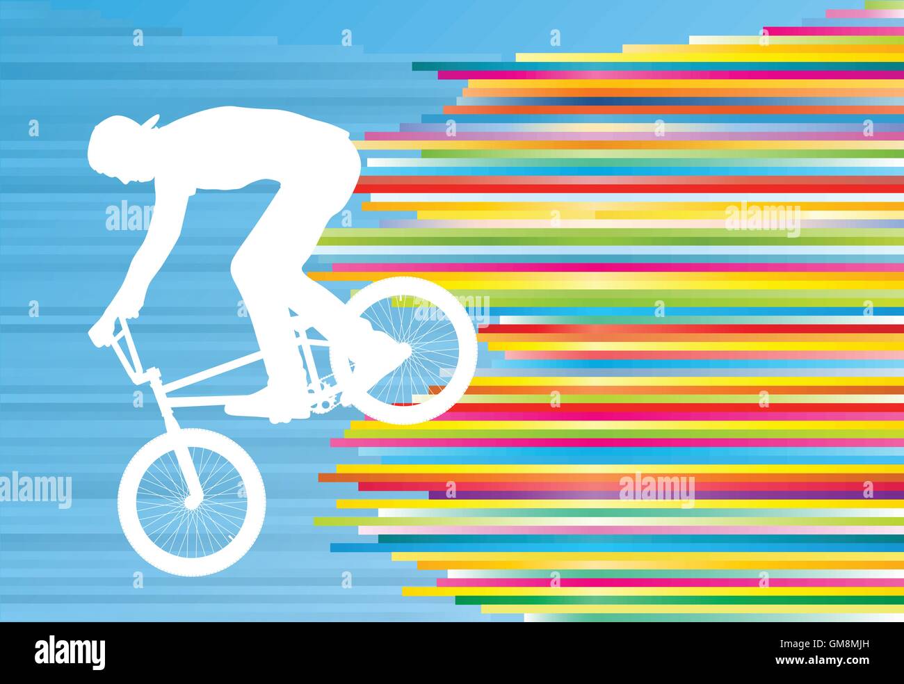 Cycling street rider stunt trick boy vector background abstract ...