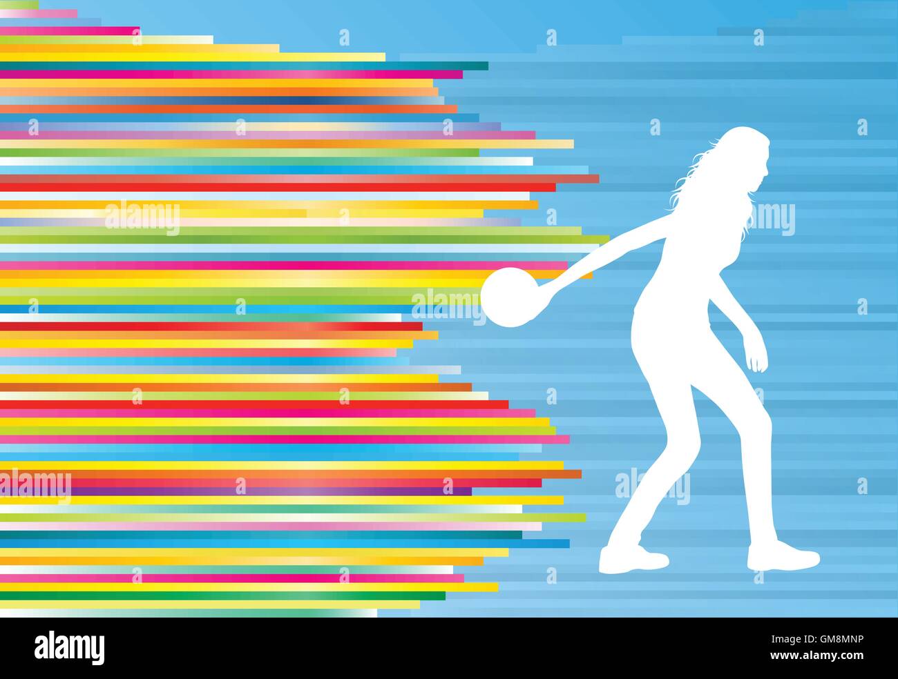 Bowler background bowling vector abstract illustration with colorful ...