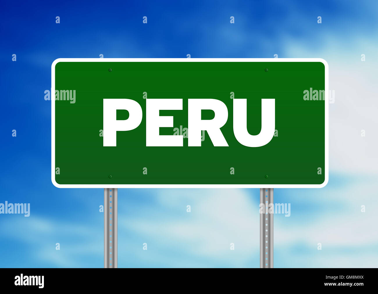 Peru Highway Sign Stock Photo - Alamy