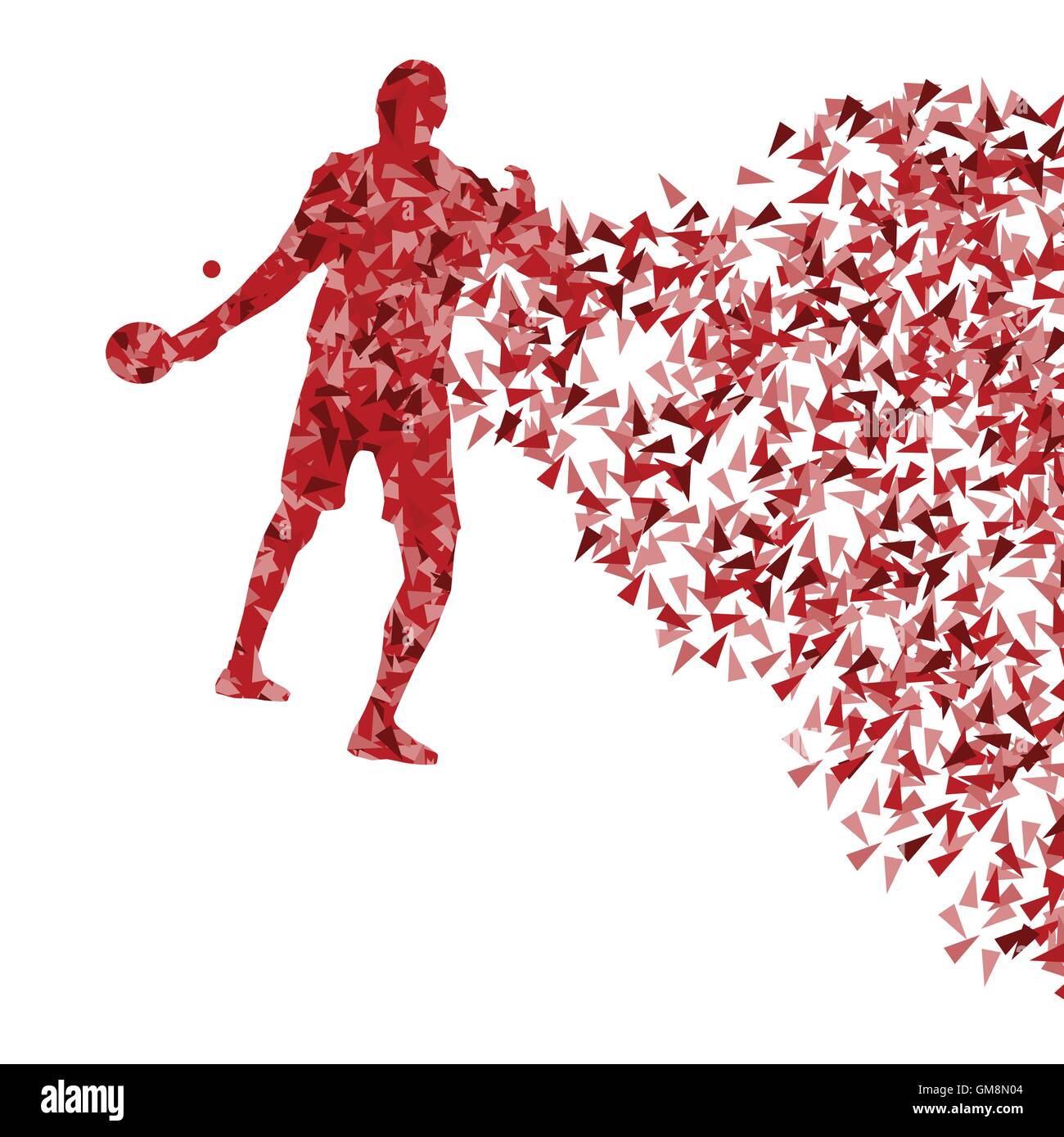 Table Tennis Player Ping Pong Game Vector Abstract Background Illustration Concept Made Of 
