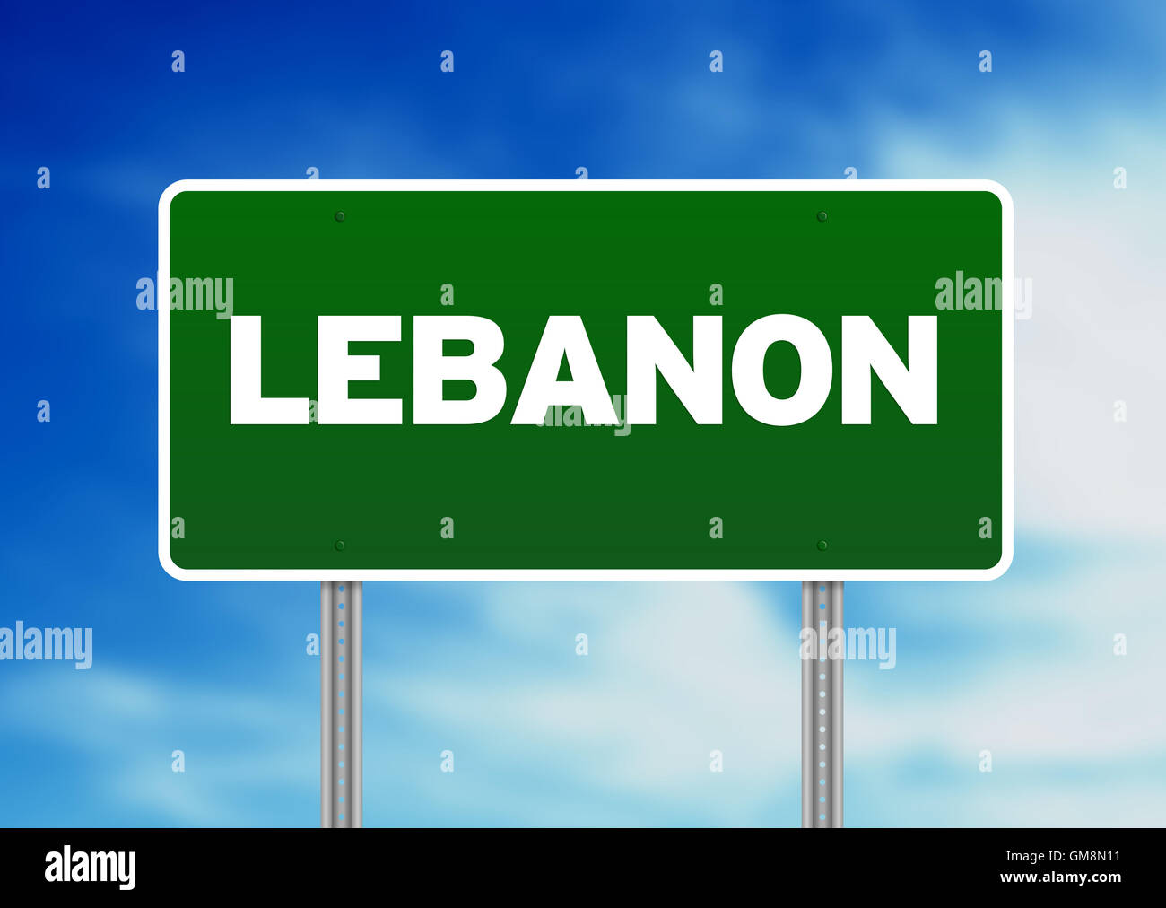 Lebanon Highway Sign Stock Photo - Alamy
