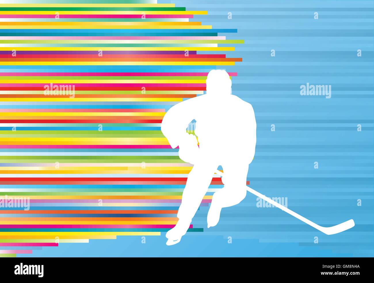 Hockey player abstract vector background illustration with colorful ...